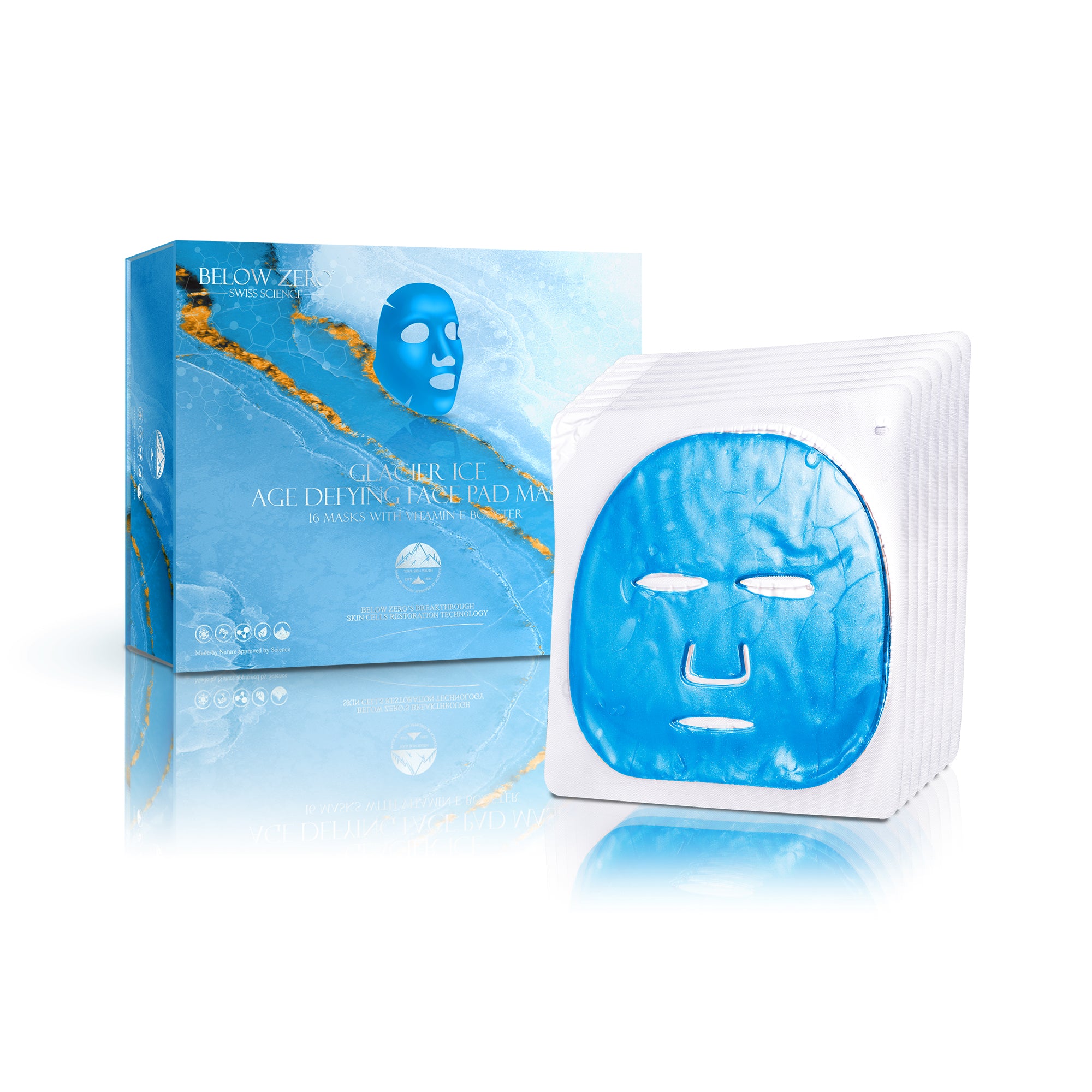 Below Zero Glacier Ice Age Defying Face Pad Mask with Vitamin E Booste
