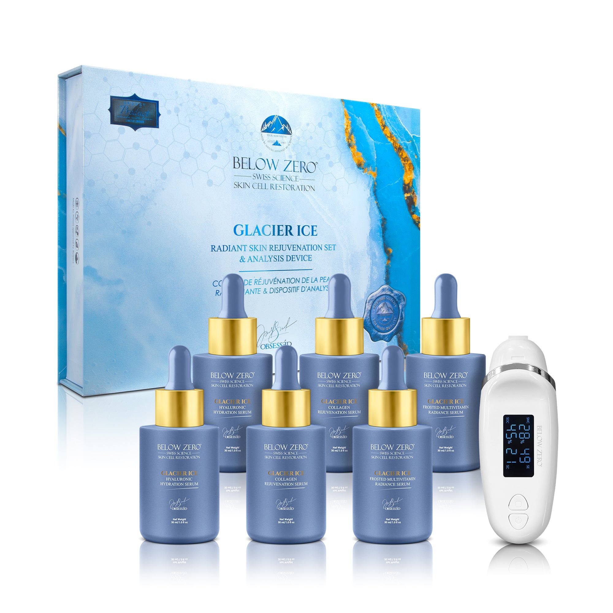 Below Zero Glacier Ice Radiant Skin Rejuvenation Set & Analysis Device